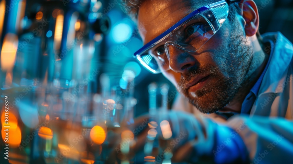 Chemical Synthesis: A real photo shot capturing the chemical synthesis ...