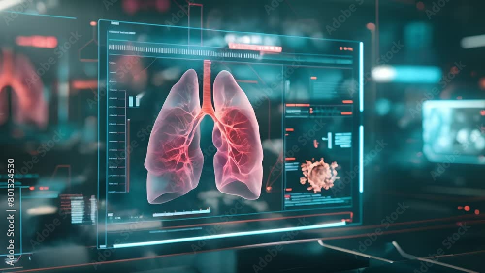 Radiological chest x-ray film for medical diagnosis, Lungs of human ...