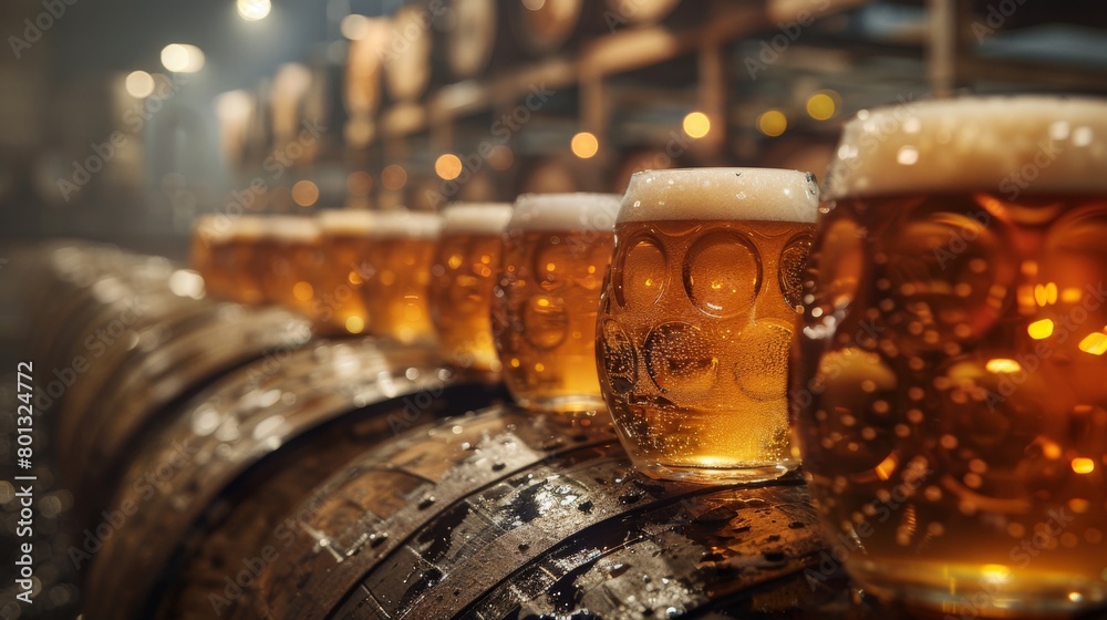 Conditioning and Maturation: A real photo shot of beer undergoing ...