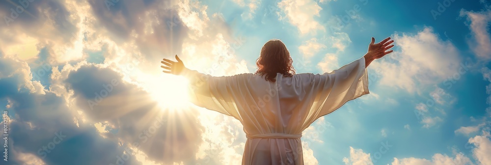 Jesus Christ with his arms raised to the Sky - Salvation and ...