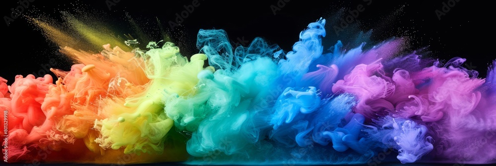 Colorful paint burst at monthly art gathering for creative inspiration ...