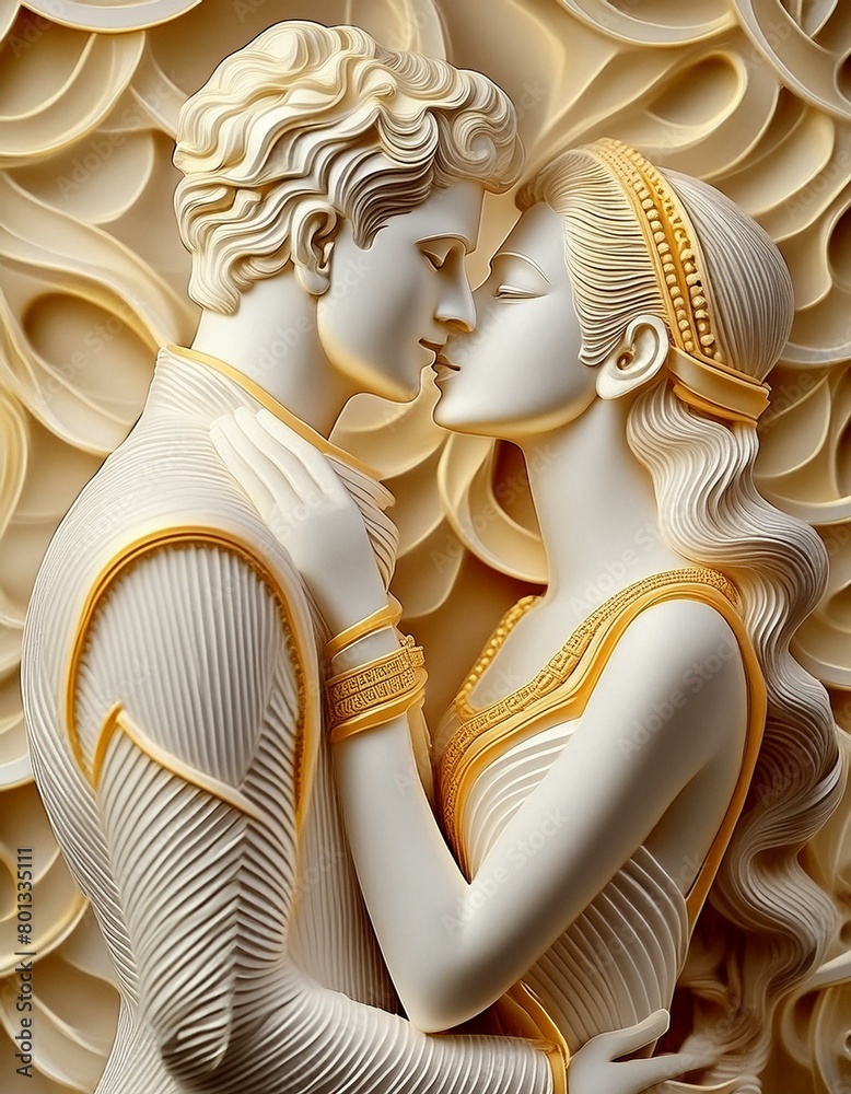 First love, first kiss - a beautiful and full of love moment of a young ...