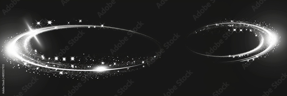 Circular light effect of white sparks magical glow. Abstract ...