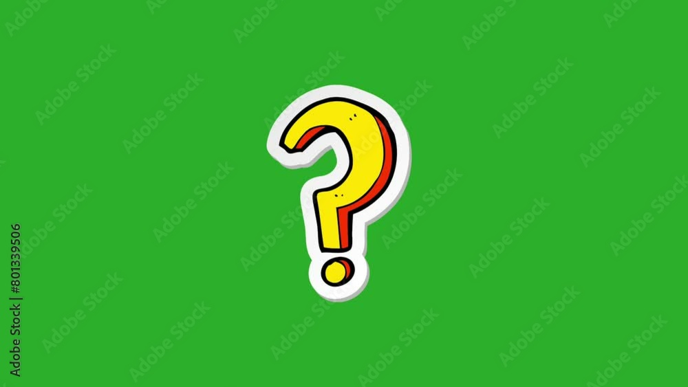 Animated symbol of question mark on greenscreen. Vector illustration ...
