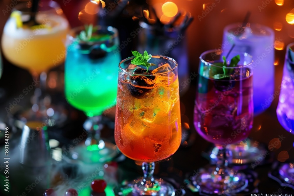 An array of colorful and creepy cocktails, each with its own eerie ...