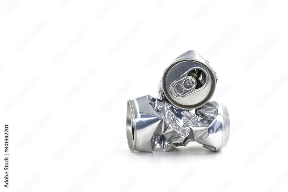 Crumpled empty blank soda or beer can garbage, Crushed junk can can ...