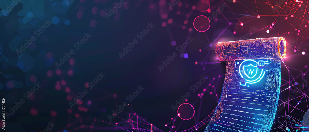 Cybersecurity compliance certification, document with seal and ...