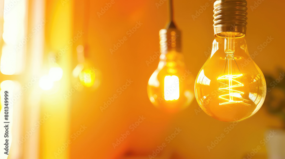 Explore the simplicity and charm of a yellow light bulb against a ...