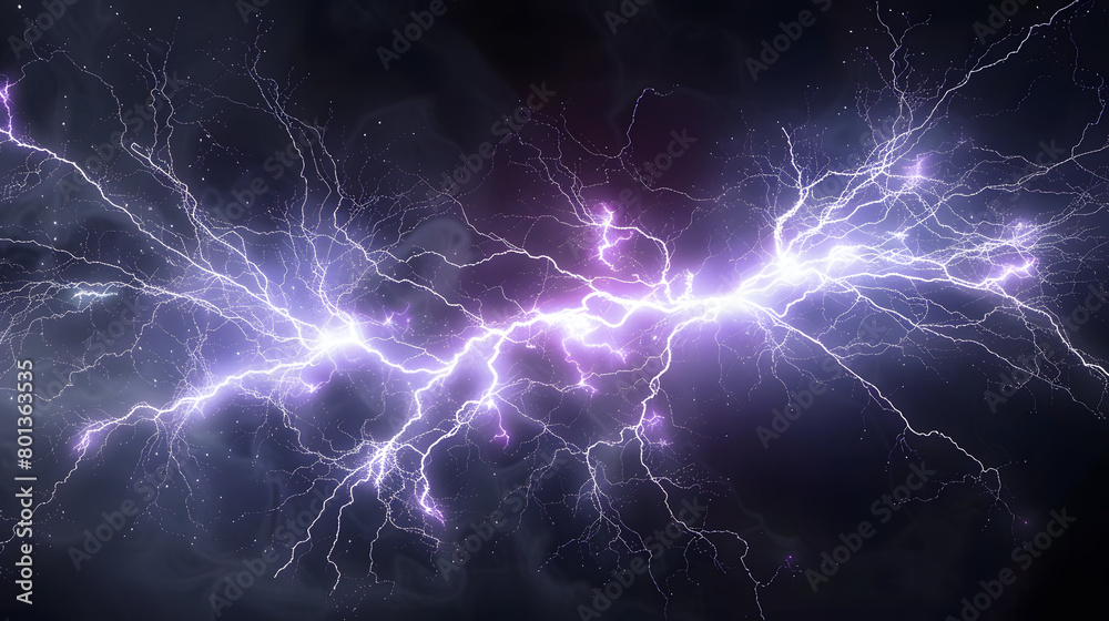 A flash of lightning and thunder spark on a transparent background ...