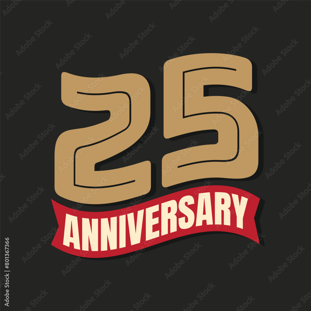 25 years anniversary logo design. 25 Years birthday template, badge ...