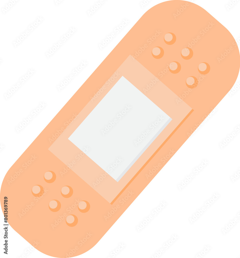 Sticker for wound treatment icon. Adhesive plaster, medical stroked ...