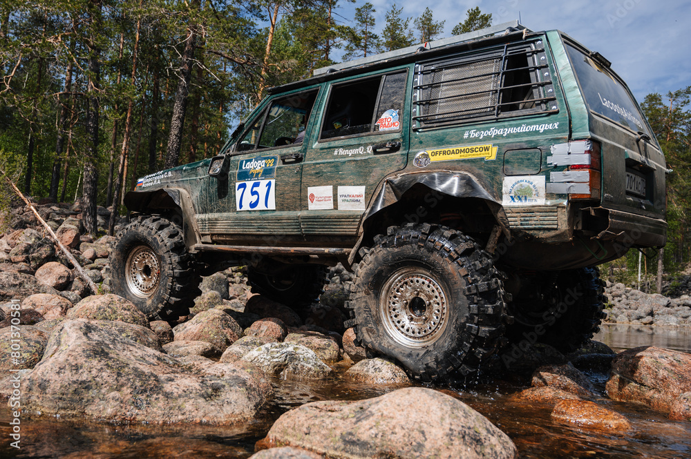 REPUBLIC OF KARELIA, RUSSIA - CIRCA JUNE, 2022: Off-road tournament ...