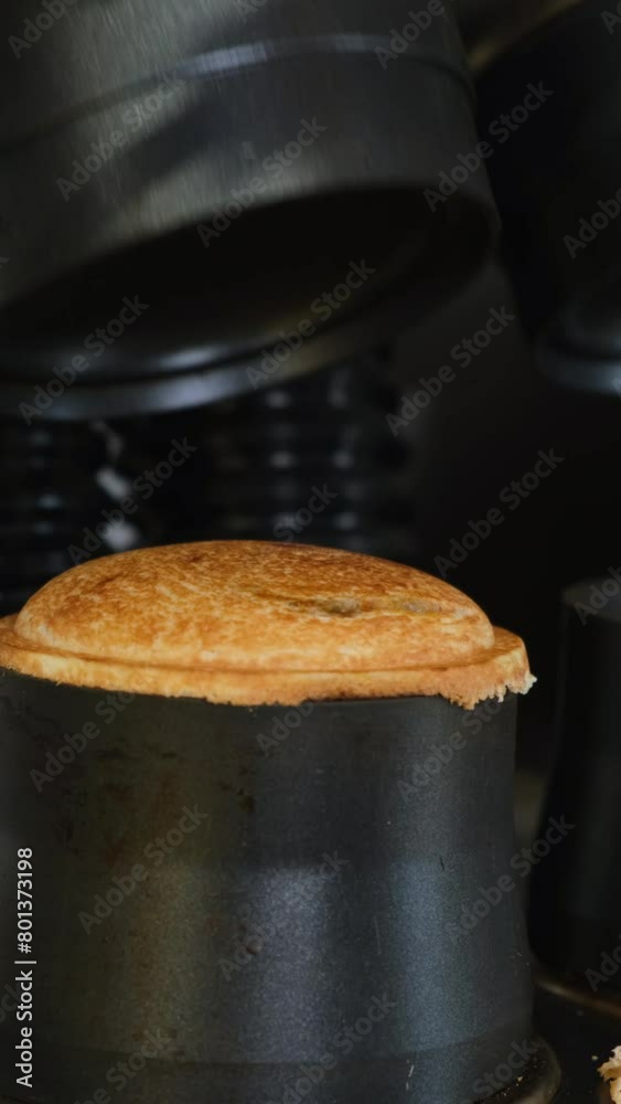 the process of making a closed sandwich. sandwich with sausage ...