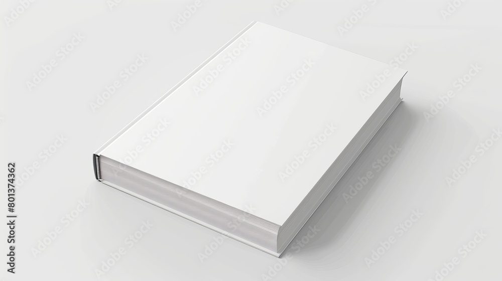 Vector realistic standing 3d magazine mockup with white blank cover ...