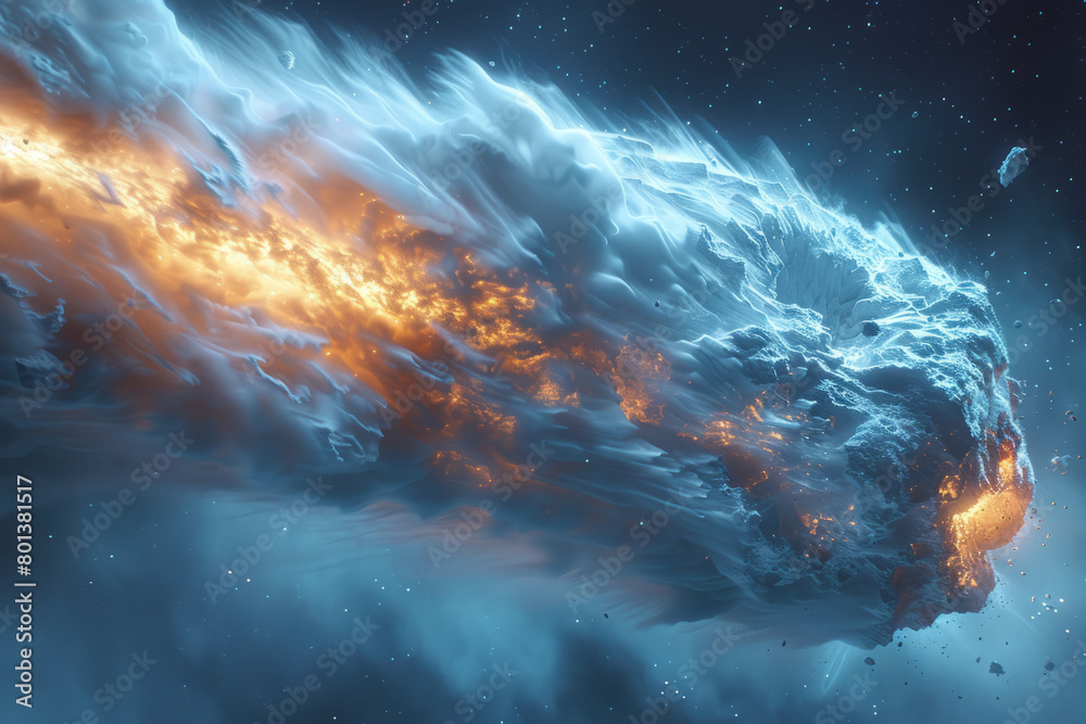 A 3D model of an icy comet nucleus, revealing its structure as it heats ...