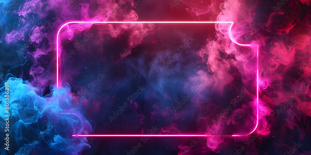 Laser Neon Frame: Abstract Motion Background with Quote Speech Bubble, Neon Bubble Burst ...