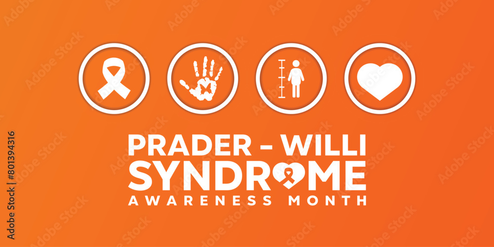 Prader willi Syndrome Awareness Month. Ribbon, hand and more. Great for ...
