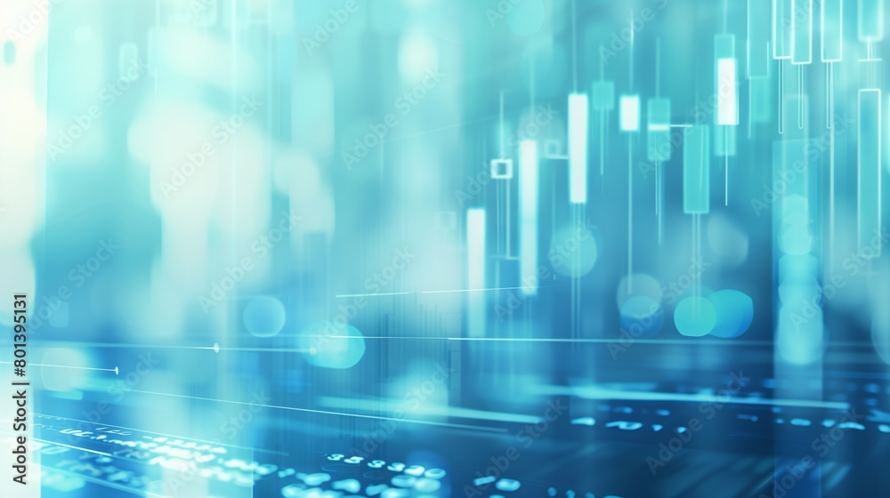 Abstract futuristic financial chart with uptrend line graph and stock ...