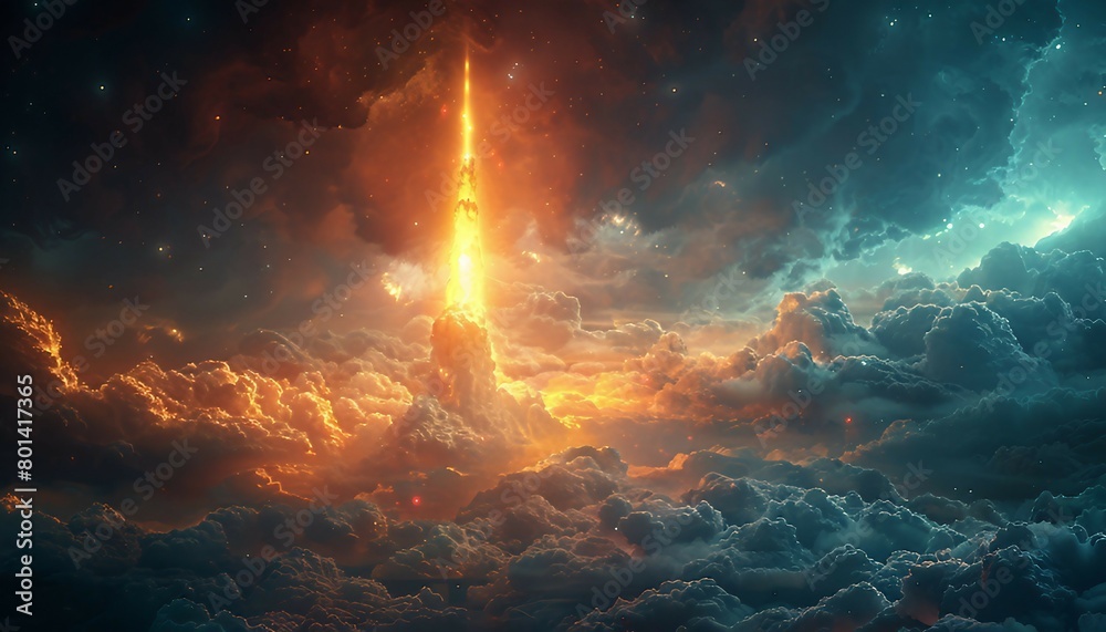 The Support Beacon, towering beacon of light shining brightly amidst a ...