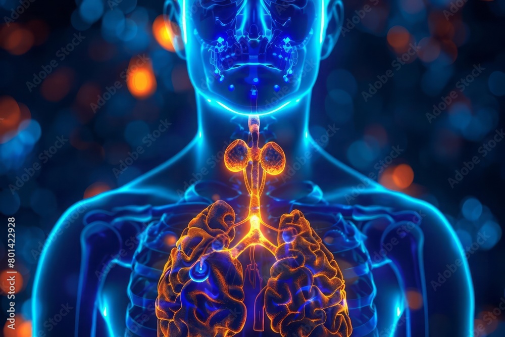 The endocrine system with highlighted glands secreting hormones Stock ...