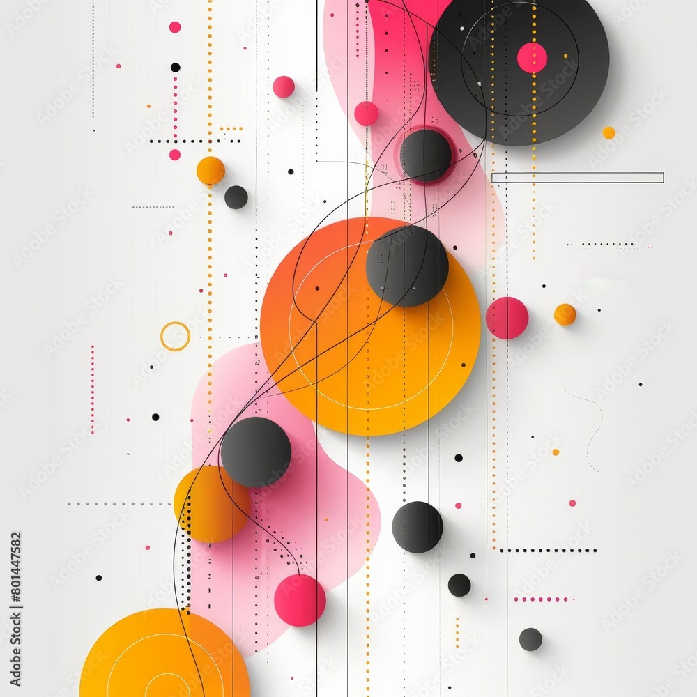 Create a modern abstract geometric background with a blend of bright ...