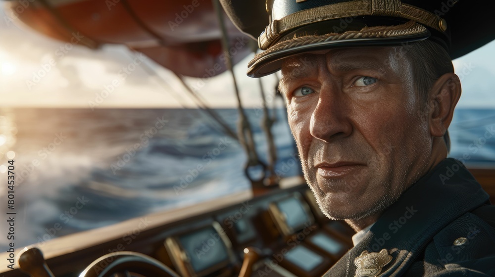 The picture of the military working as the marine captain for sailing ...