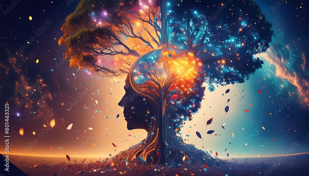 generative ai illustration of annual collective mind concept art ...