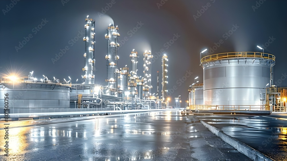 Energy storage tank farm in the petrochemical sector with large ...