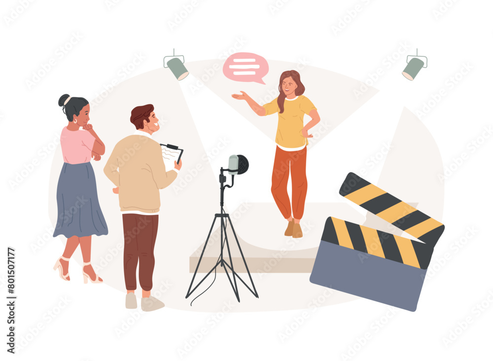 Role audition isolated concept vector illustration. Stock Vector ...