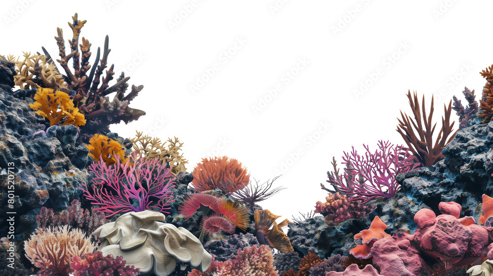 Underwater view of a coral reef without any marine life, showcasing ...