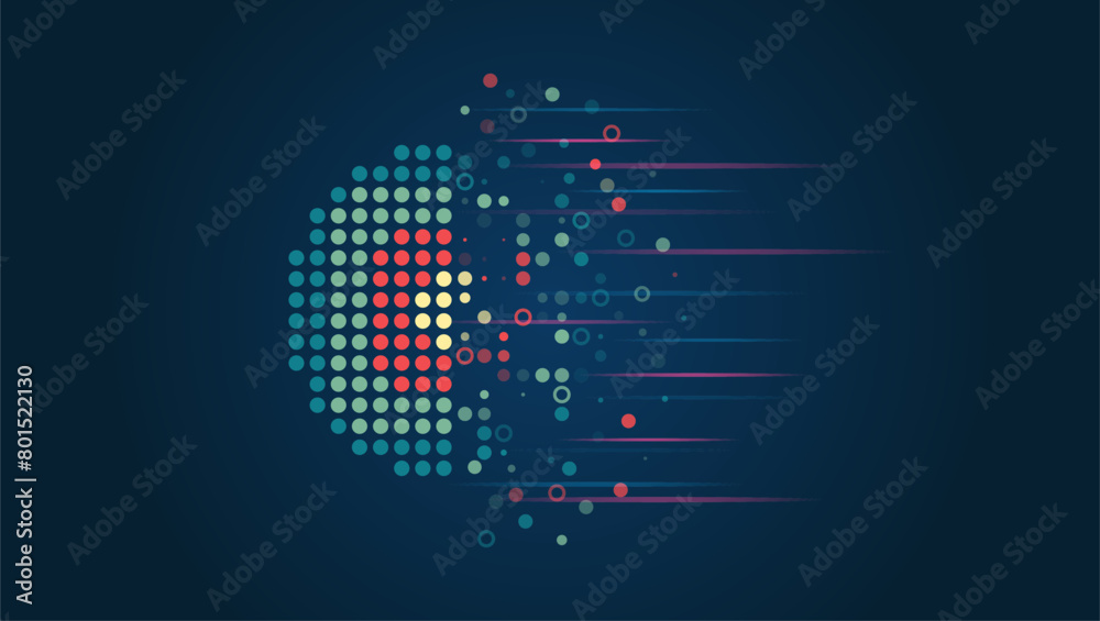 Sorting a large amount of data on a dark background. Structuring the flow of information. Data ...