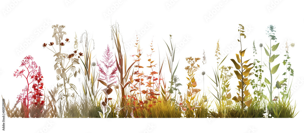 Botanical gradient display from aquatic plants to dry-loving grasses ...