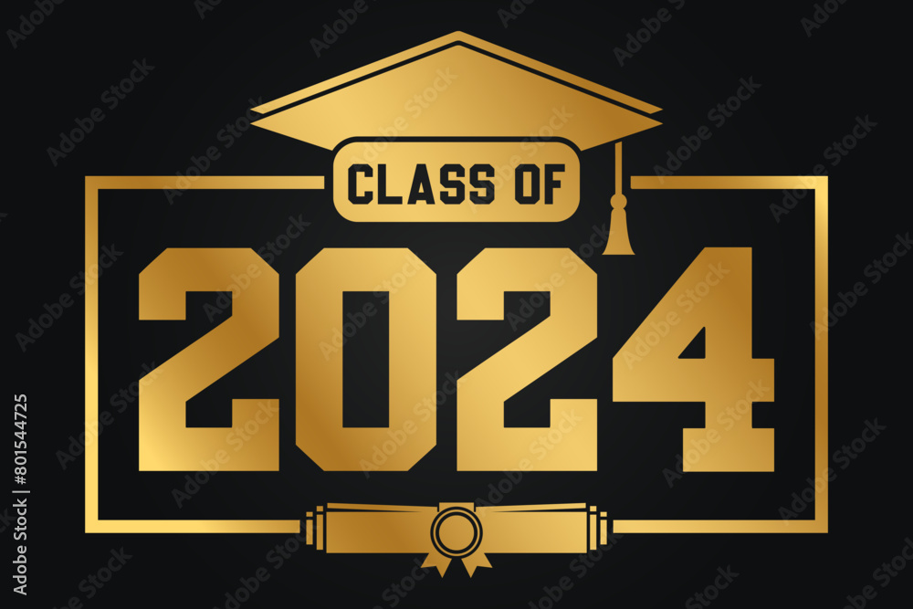 Hand drawn text illustration for class of 2024 graduation class of 2024 ...