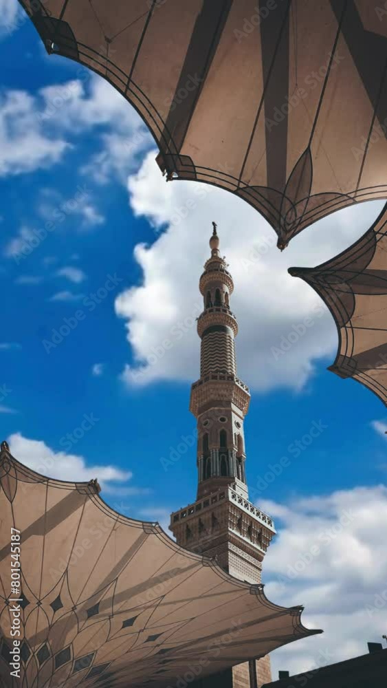 Mosque of the Prophet Muhammad or Masjid Nabawi Time Lapse in Medina ...