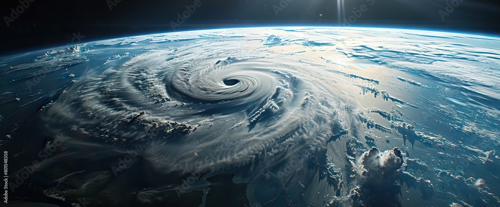 top view of the Ian American hurricane in Florida seen from the ...