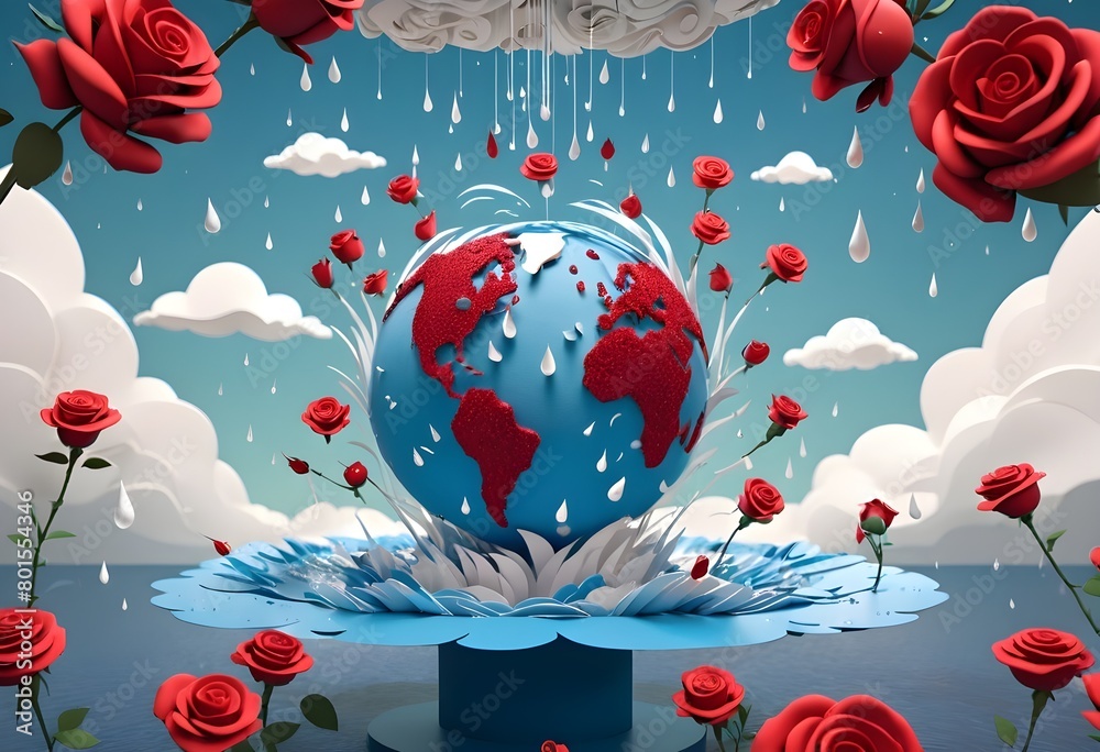 world environment day with clouds sku world earth globe and fantasy ...