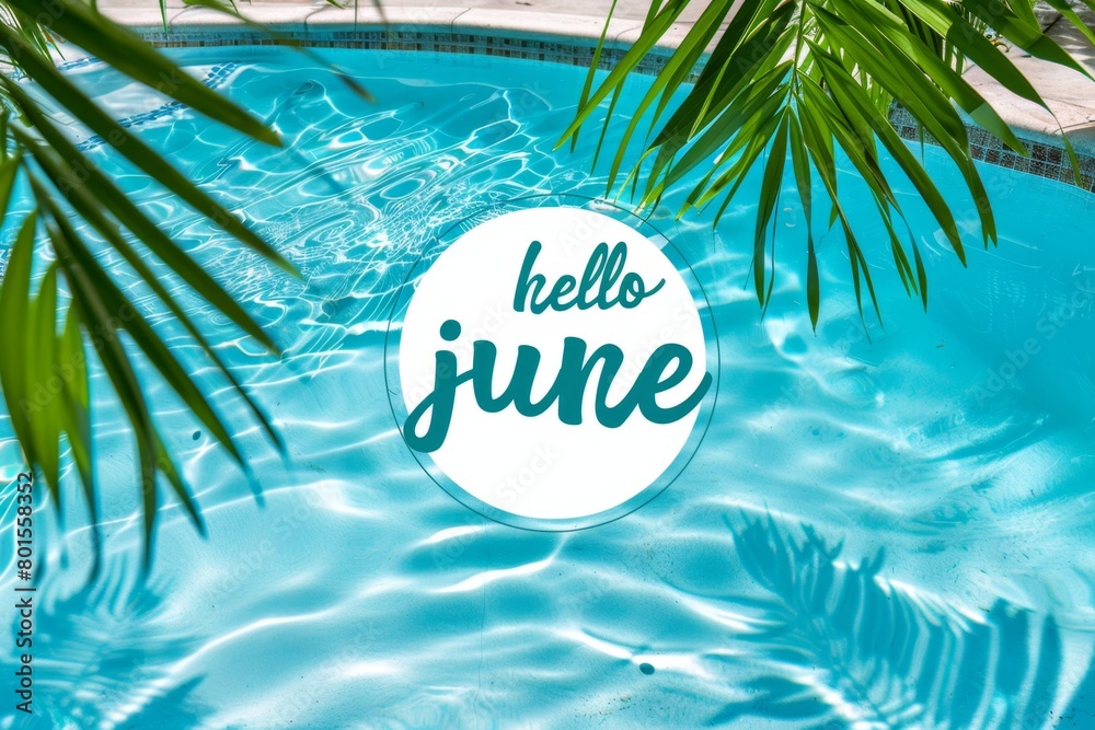 In the middle of the photo it says "hello june", with a summer theme ...
