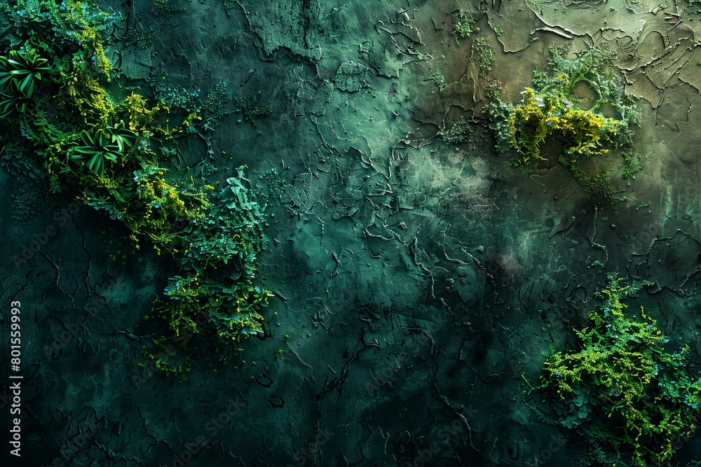 Moss Effect on Textured Wall with Mint Dust Patterns Stock Illustration ...