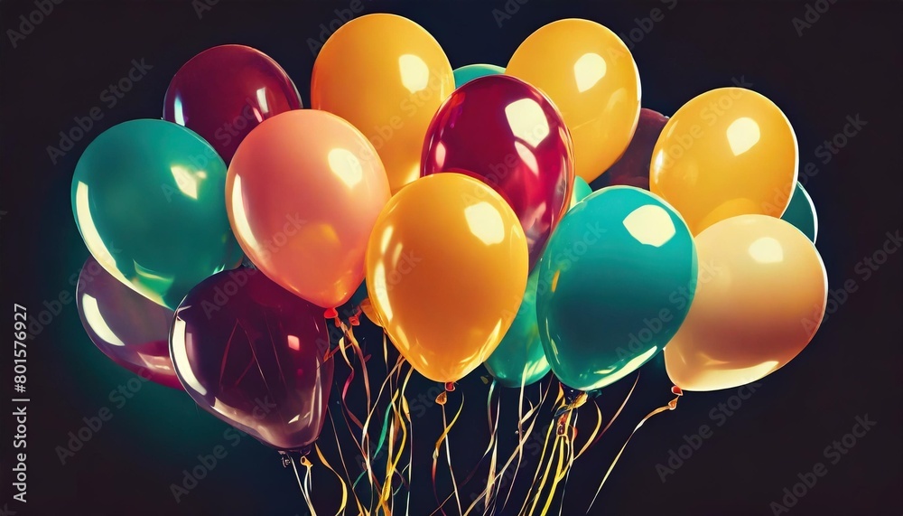 colorful balloons isolated on transparent background cutout Stock Photo ...