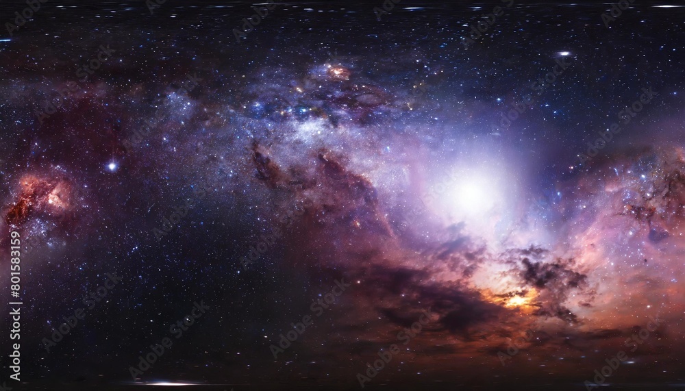 360 degree space background with nebula and galaxy equirectangular ...
