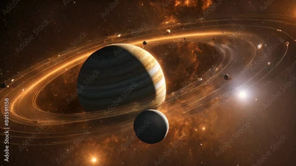 Approaching Our Solar System With All The Planets Scattered Around The ...