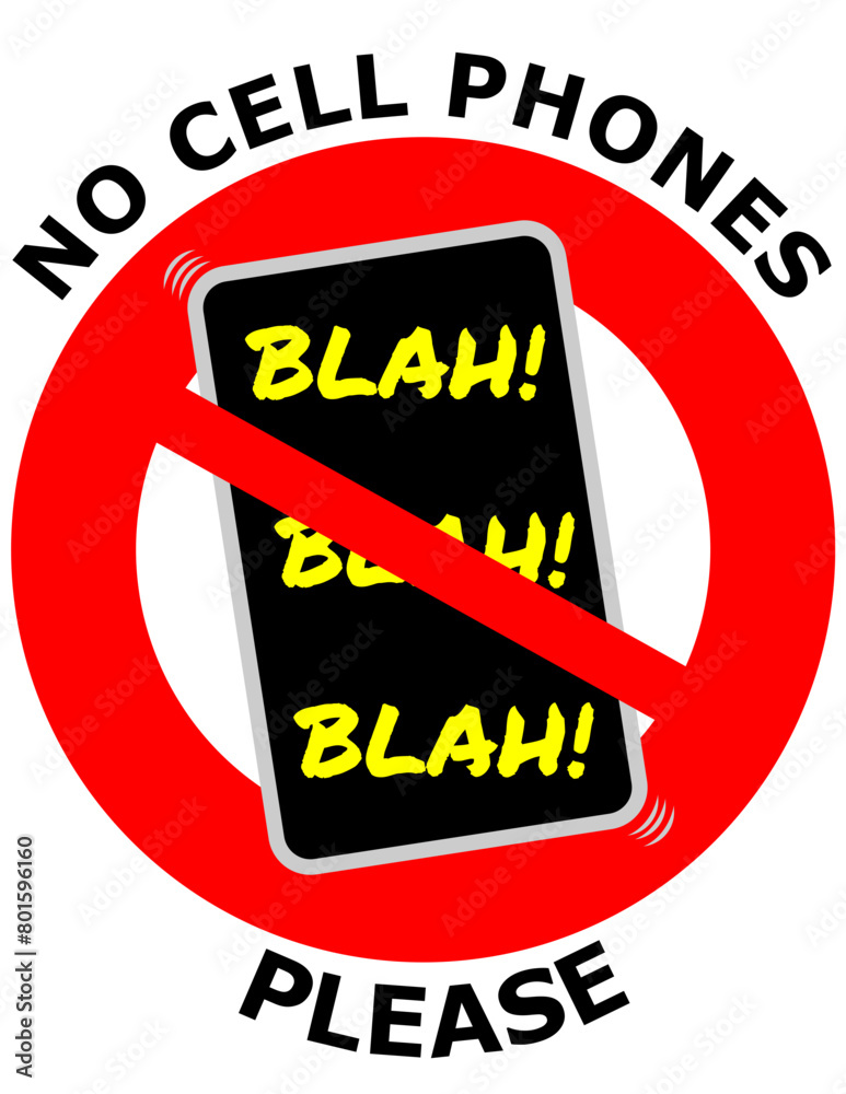 No Cell Phone sign No talking and calling icon vector Stock Vector ...