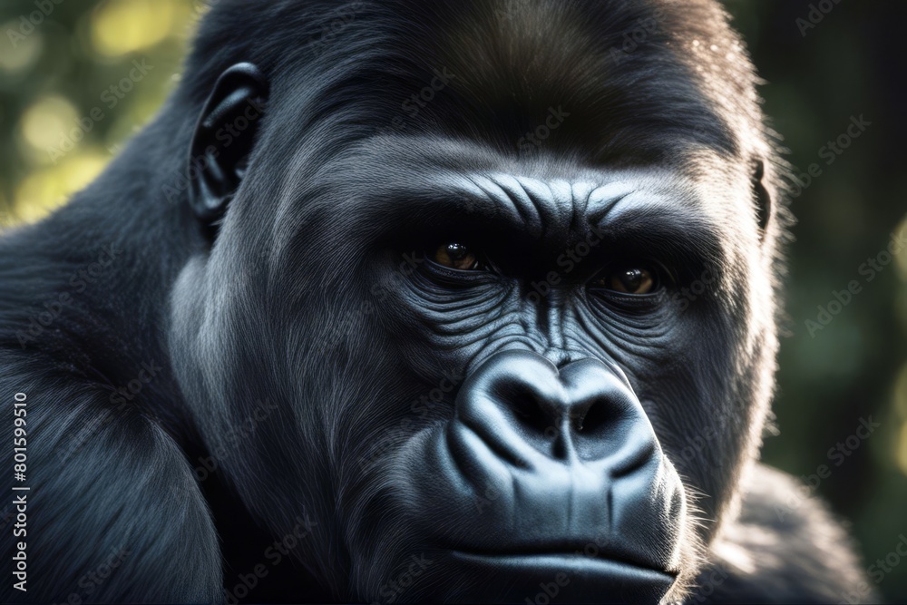 'gorilla portrait animal ape primate nature mammal wildlife wild face ...