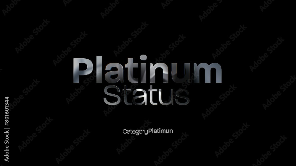 Platinum Status Title Card Cinematic Text Reveal Animation Stock ...