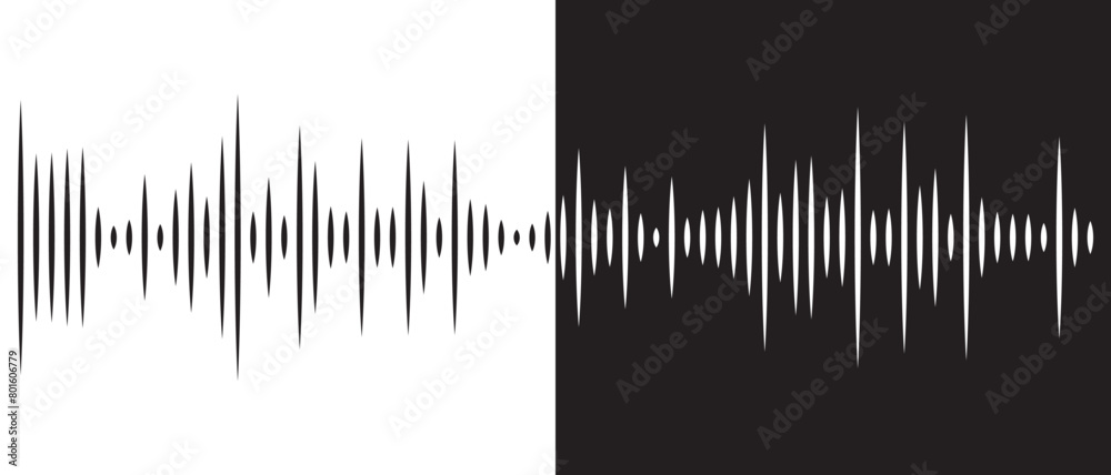 Sound wave icon, silhouette, vector design. Digital voice recorder ...
