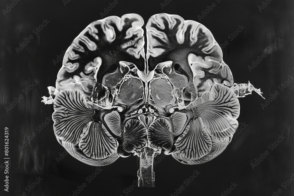 Focused Coronal MRI Illustration Highlighting Anterior Brain Structures ...