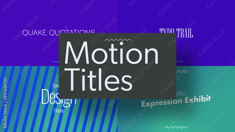Focused Text Displays | Animated Titles with Control Panels Stock ...
