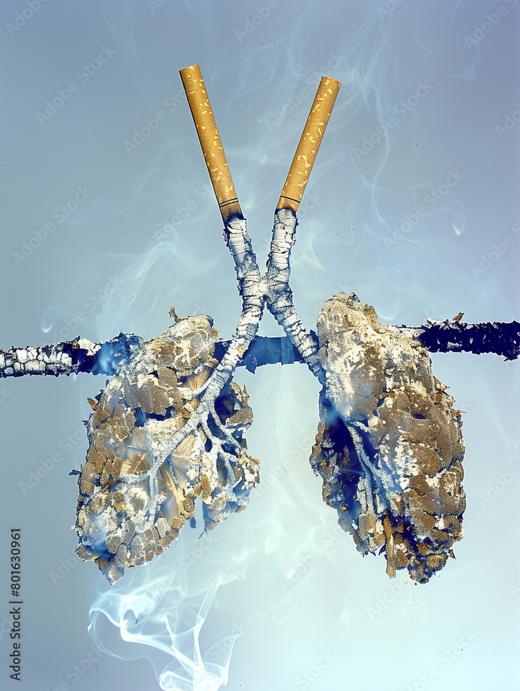 A powerful ad showcasing lungs sculpted from cigarettes, highlighting ...
