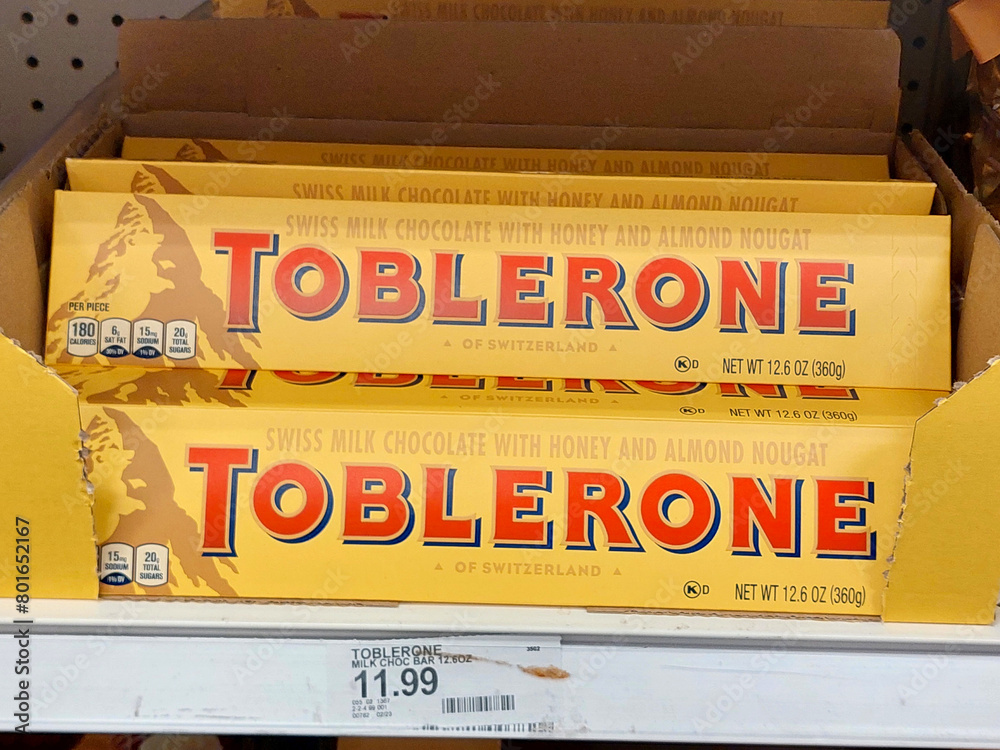 Los Angeles, California – April 30, 2024: TOBLERONE Swiss Milk ...