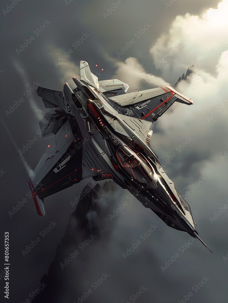 jet flying air smoke coming out hard surface design ranger sharp ...